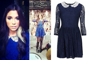 » Christina Perri: Navy Blue Lace Dress