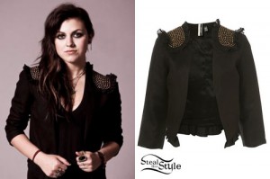 Sierra Kusterbeck: Studded Shoulder Jacket | Steal Her Style