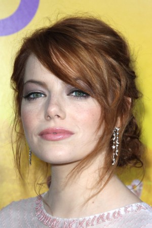 Emma Stone Wavy Ginger Updo Hairstyle | Steal Her Style