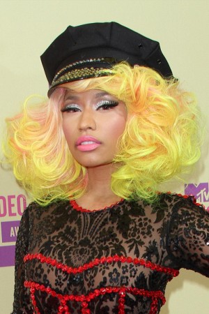 Nicki Minaj Curly Yellow Tri-Color Hairstyle | Steal Her Style
