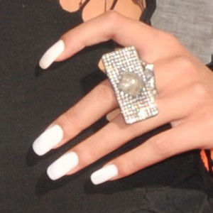 Cassie Ventura Gold Glitter Nails | Steal Her Style