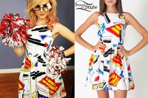 » Perrie Edwards: Printed Skater Dress