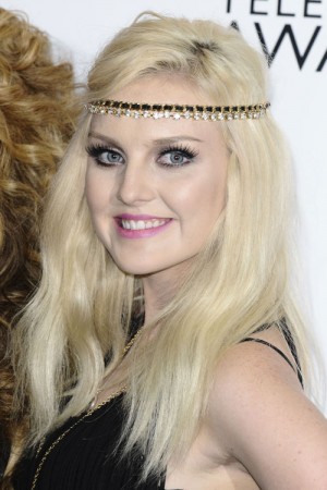 Perrie Edwards Straight Golden Blonde Headband Hairstyle | Steal Her Style