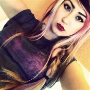 Allison Green Straight Burgundy High Ponytail, Ponytail Hairstyle ...