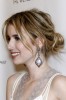 Emma Roberts Wavy Honey Blonde All-Over Highlights, Bun, Face-Framing ...