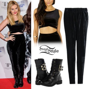 » Perrie Edwards: Velvet Top & Pants