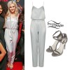 » Perrie Edwards: Silk Jumpsuit, Glitter Sandals
