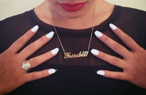Natalia Kills White French Manicure Nails | Steal Her Style