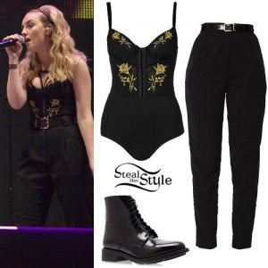 » Perrie Edwards: Embroidered Body Outfit