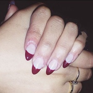 Madison Beer Light Pink Drips, French Tips Nails | Steal Her Style