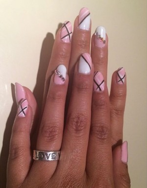 Ally Brooke Light Pink, White Abstract, Colorblock, Jewels, Stripes ...
