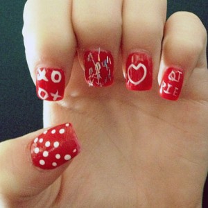 Jordyn Jones Red Glitter Nails | Steal Her Style