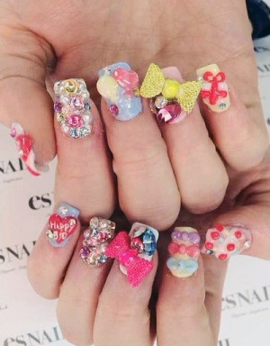 Katy Perry Light Blue, Light Pink, Light Yellow Bows, Charms, Hearts ...