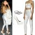 » Ariana Grande: White Pants & Bralet Outfit