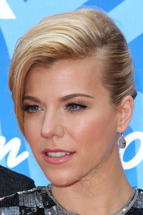 Kimberly Perry Straight Honey Blonde All-Over Highlights, Updo ...
