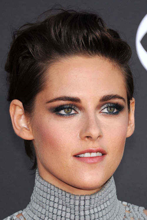 Kristen Stewart Straight Dark Brown Choppy Layers, Mohawk Hairstyle ...