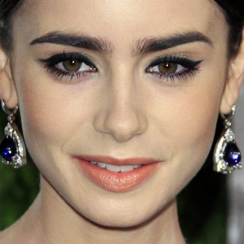 Lily Collins Makeup: Black Eyeshadow, Bronze Eyeshadow, Brown Eyeshadow ...