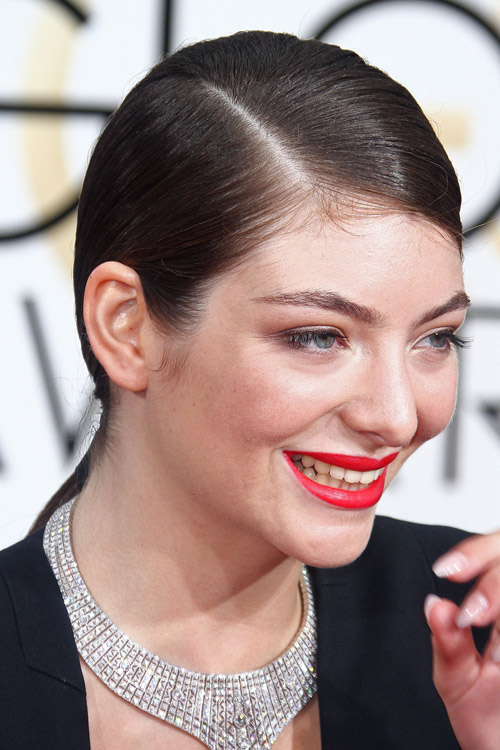 Lorde Straight Dark Brown Low Ponytail, Ponytail Hairstyle | Steal Her ...