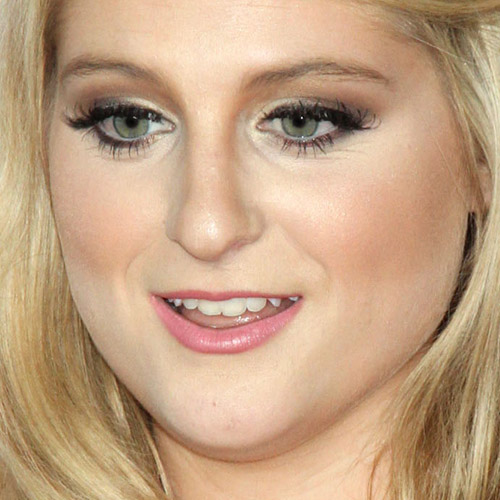 Meghan Trainor Makeup: Gray Eyeshadow, White Eyeshadow & Pink Lipstick ...