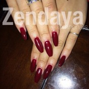 Zendaya Black, White Drips, Half Moon, Logo, Outline Nails | Steal Her ...