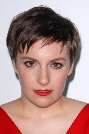 Lena Dunham Straight Medium Brown Pixie Cut Hairstyle Steal Her Style