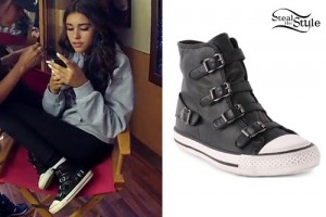 » Madison Beer: Buckle Hi-Top Sneakers