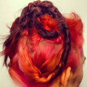 Grimes Straight Purple Ombré, Two-Tone Hairstyle | Steal Her Style