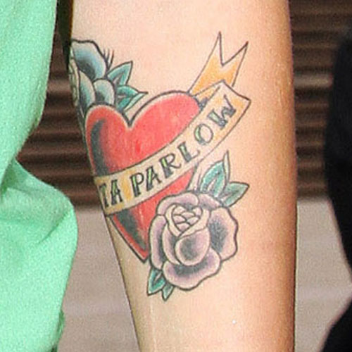 Ruby Rose Banner, Flower, Heart, Name, Rose Forearm Tattoo | Steal Her ...