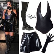 » Scotty Rebel: Vinyl Skirt, Over-Knee Boots