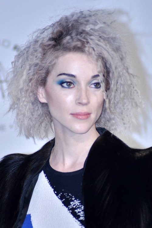St. Vincent Curly Silver Afro Hairstyle | Steal Her Style