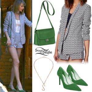 » Taylor Swift: Printed Two-Piece, Green Pumps