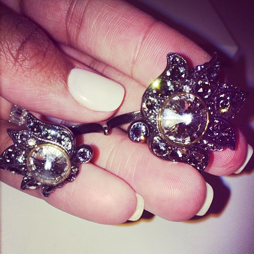 Ciara Nude Cross, Jewels, Nail Art Nails | Steal Her Style