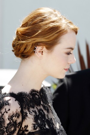 Emma Stone Wavy Ginger Updo Hairstyle | Steal Her Style