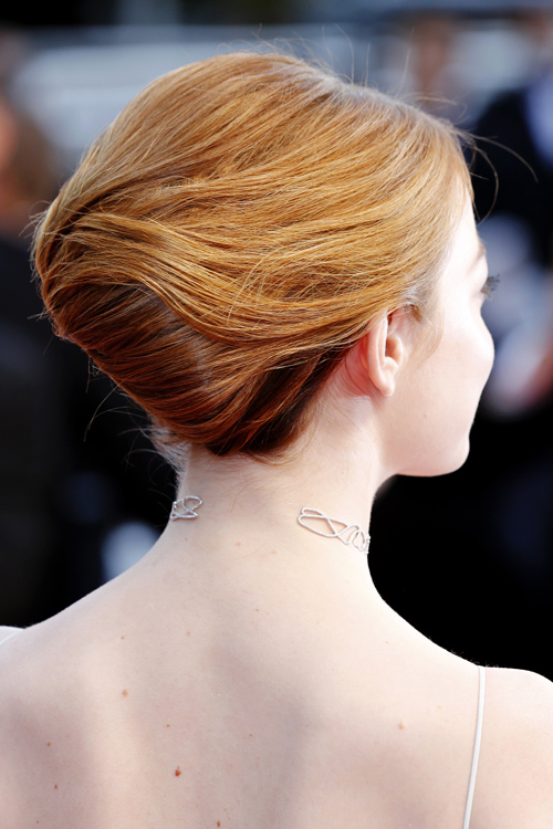 Emma Stone Straight Ginger Beehive, Updo Hairstyle | Steal Her Style