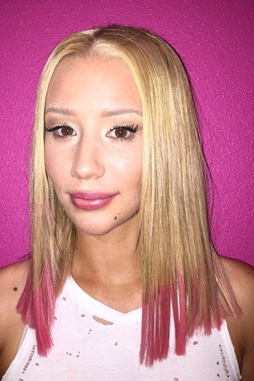 Iggy Azalea Straight Ash Blonde Dip Dyed, Two-Tone Hairstyle | Steal ...
