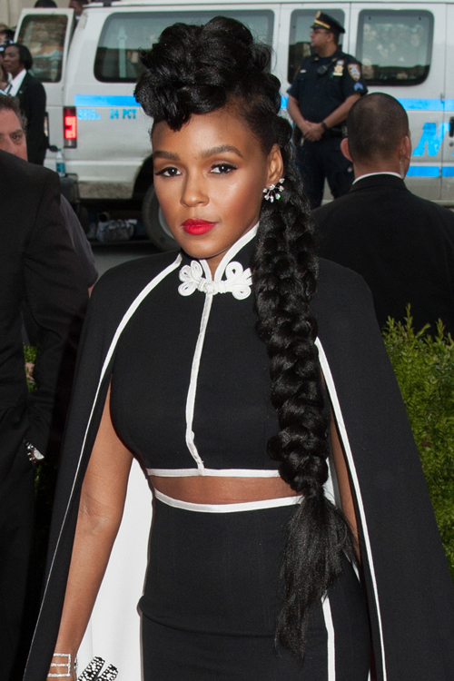 Janelle Monae Straight Black Braid, Cornrows, Faux Hawk, Faux Sidecut ...