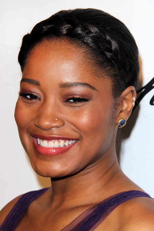 Keke Palmer Straight Black Crown Braid Hairstyle | Steal Her Style