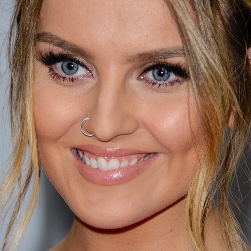 Perrie Edwards Makeup: Gold Eyeshadow & Bubblegum Pink Lipstick | Steal ...