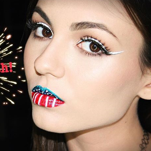 Victoria Justice Makeup: Black Eyeshadow, Bronze Eyeshadow & Peach ...