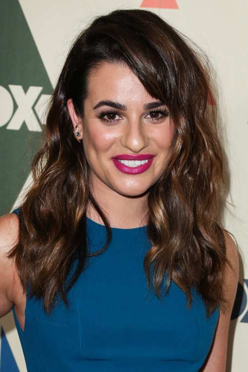Lea Michele Wavy Medium Brown Loose Waves Hairstyle | Steal Her Style