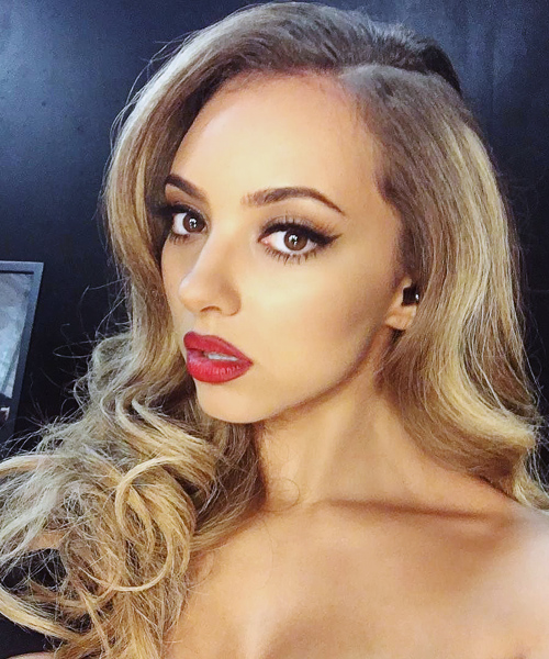 Jade Thirlwall Wavy Light Brown All-Over Highlights, Barrel Curls, Side ...