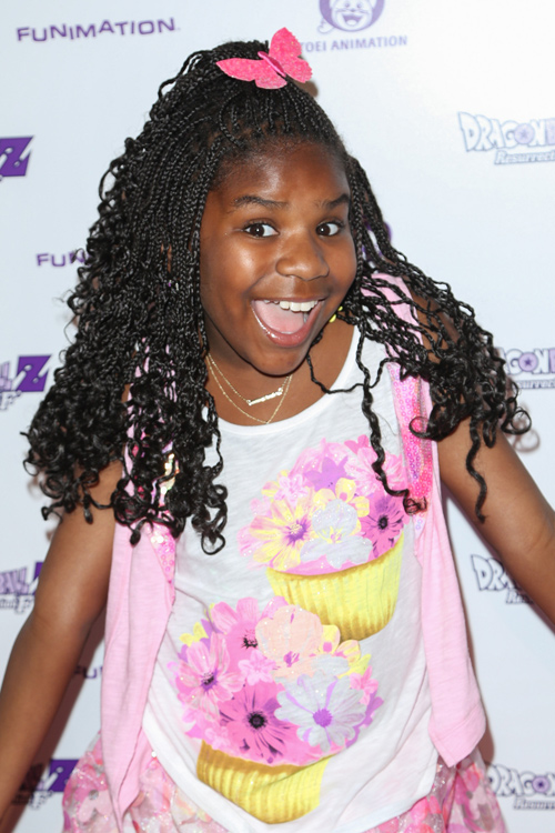 Trinitee Stokes Curly Dark Brown Afro, Mini Braids, Pompadour Hairstyle ...