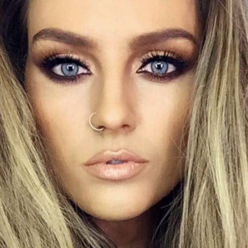 Perrie Edwards Makeup: White Eyeshadow & Pale Pink Lipstick | Steal Her ...