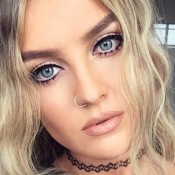 Perrie Edwards Makeup: Gold Eyeshadow & Bubblegum Pink Lipstick | Steal ...