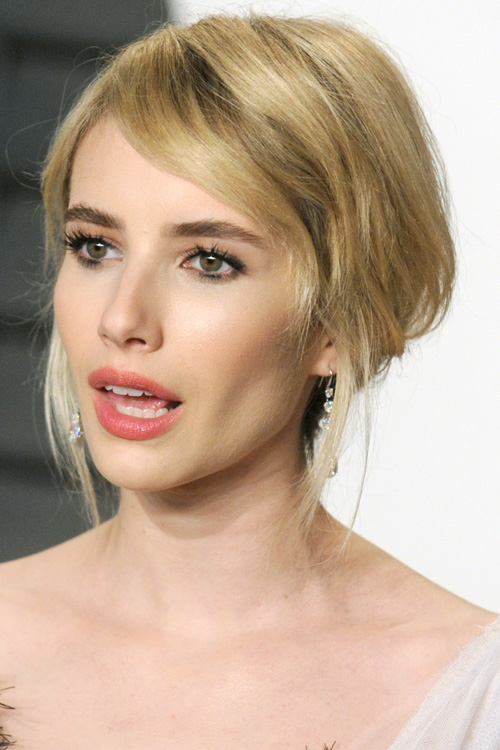Emma Roberts Straight Light Brown Face-Framing Pieces, Updo Hairstyle ...