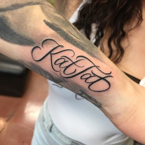 Katrina Jackson Writing Forearm Tattoo | Steal Her Style