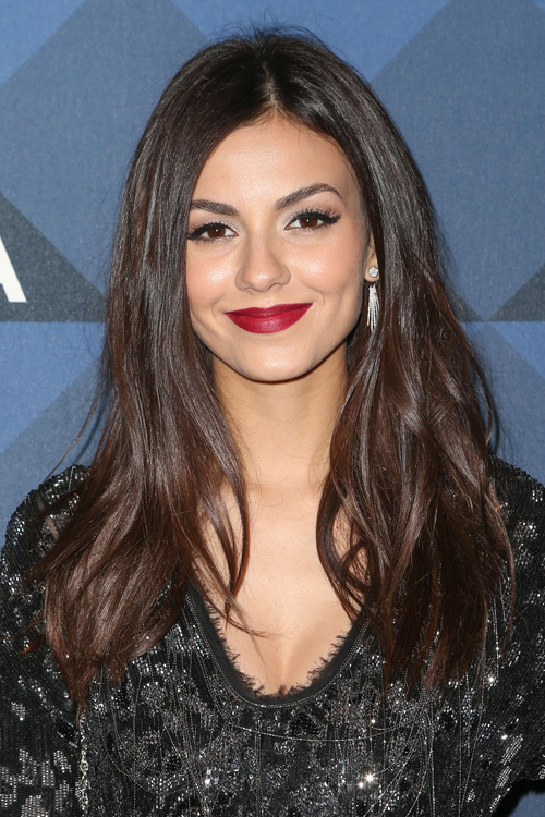 Victoria Justice Straight Dark Brown Long Layers Hairstyle | Steal Her ...