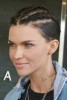 Ruby Rose Straight Medium Brown Cornrows Hairstyle | Steal Her Style