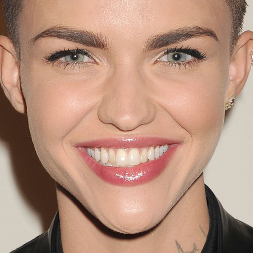 Ruby Rose Makeup: Black Eyeshadow, Gold Eyeshadow & Clear Lip Gloss ...