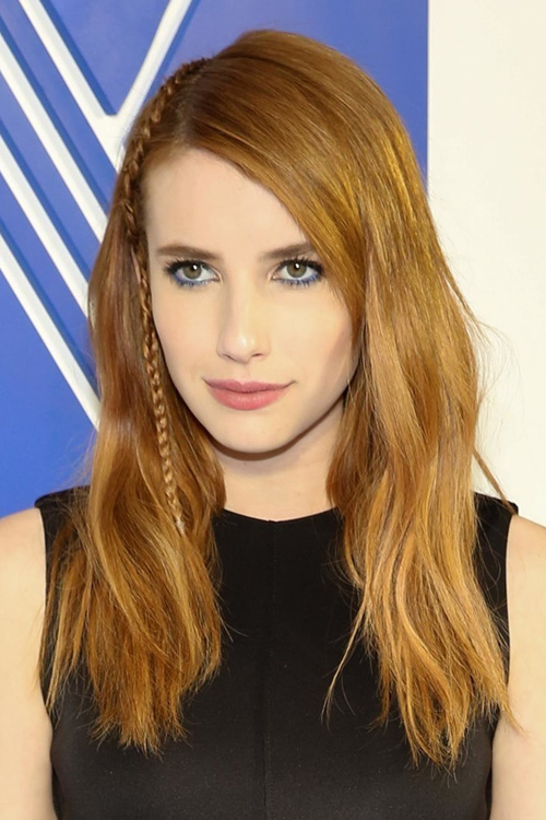 Emma Roberts Wavy Ginger Mini Braids Hairstyle | Steal Her Style